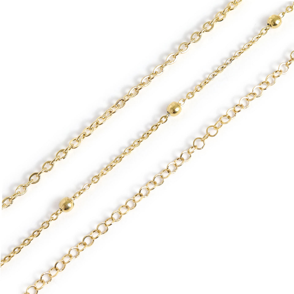 Permanent Jewelry Stainless Steel Chain Starter Kit - 3 Chain Style Pa