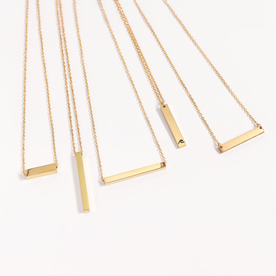 18K Gold PVD Stainless Steel Blank Bar Necklace / SBB0019 – Wholesale ...