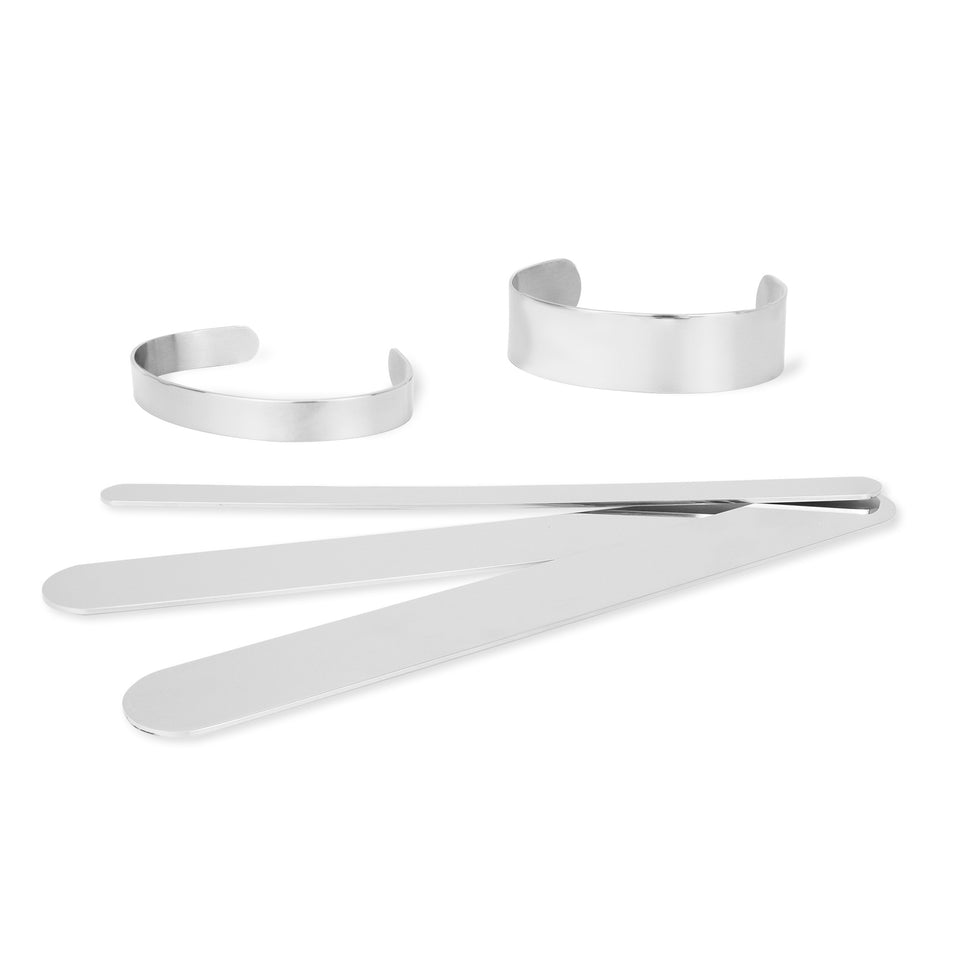 Stainless Steel Rounded Blank Cuff Bracelet / SBB0001