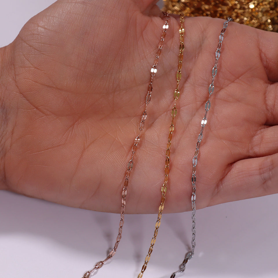 Stainless Steel Lip Permanent Jewelry Chain By The Foot / SPL1011