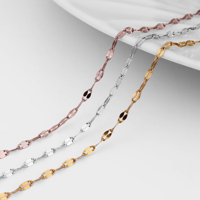 Stainless Steel Lip Permanent Jewelry Chain By The Foot / SPL1011