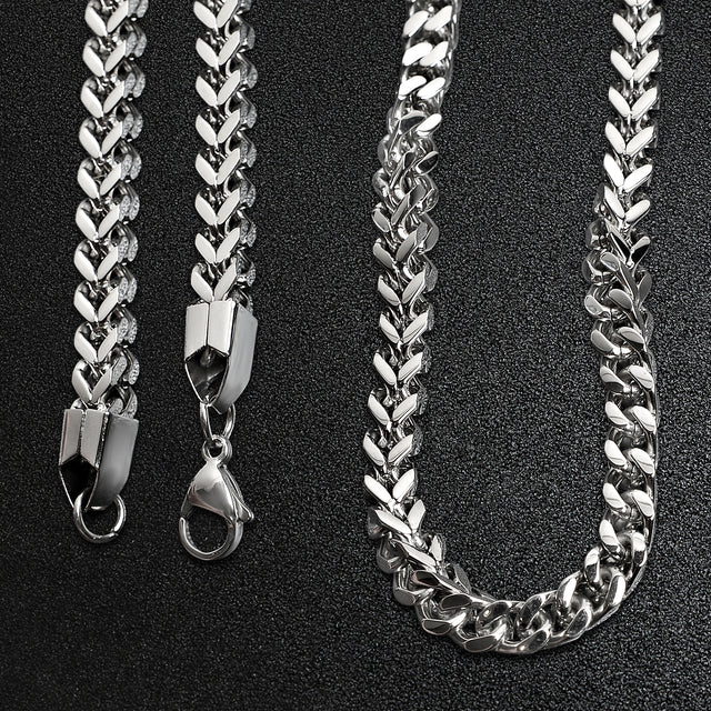 Stainless Steel Franco Wheat Chain Necklace / CHN9800